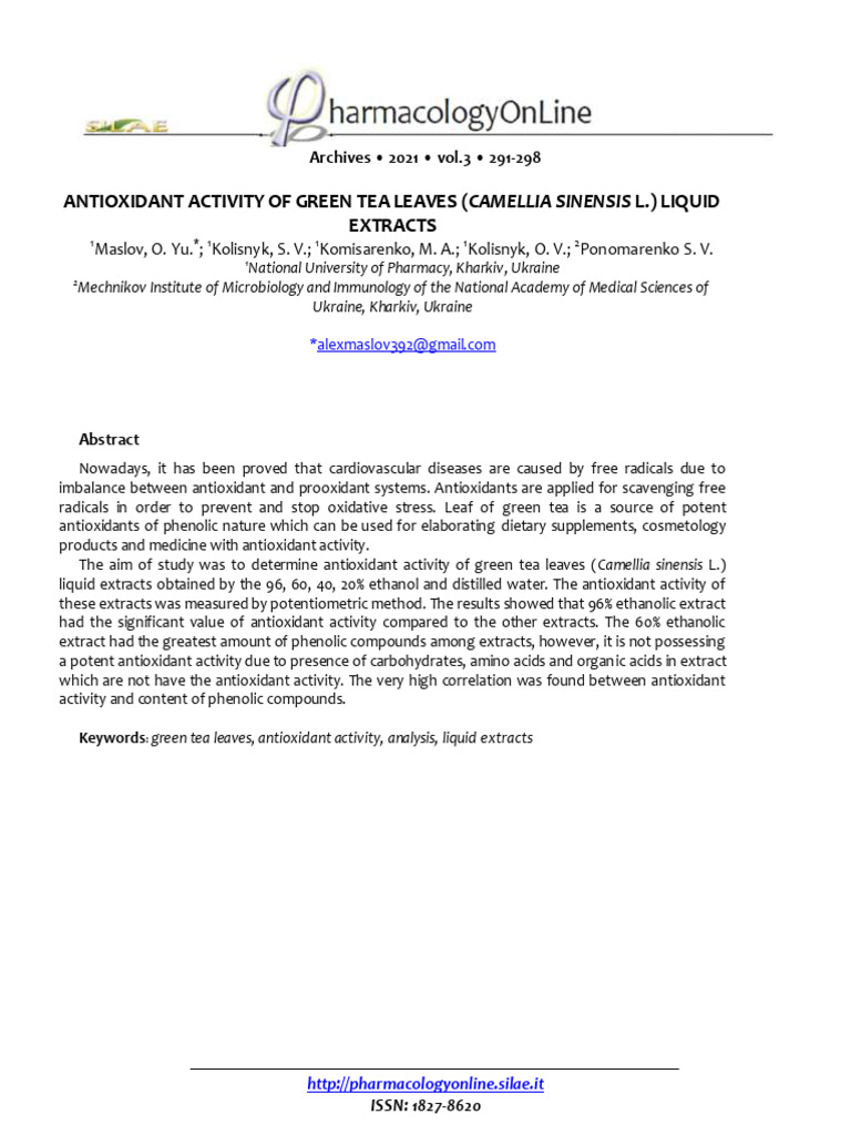 PhOL 2021 3 A032 Maslov | PDF | Polyphenol | Flavonoid