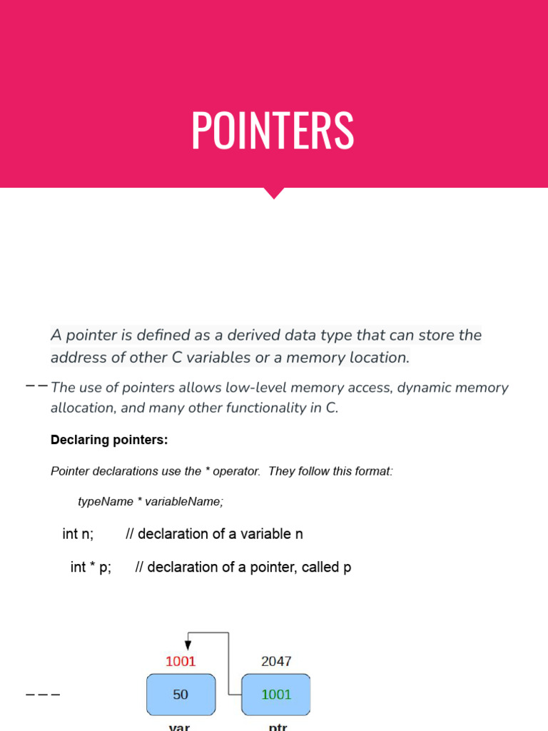 Module 4 Pointers Pdf Pointer Computer Programming Integer Computer Science 1378