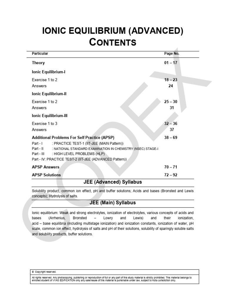 Ionic Equilibrium (A) | PDF | Acid Dissociation Constant | Buffer Solution