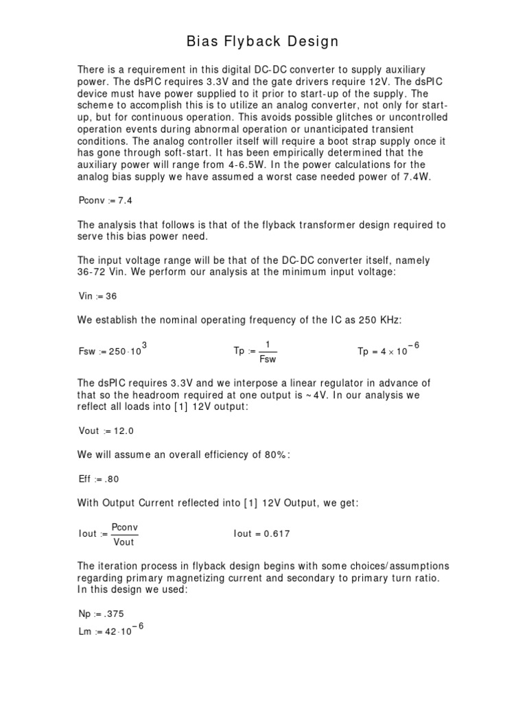 Bias Flyback App Note | PDF | Power (Physics) | Electrical Engineering Bias Flyback App Note | PDF | Power (Physics) | Electrical Engineering