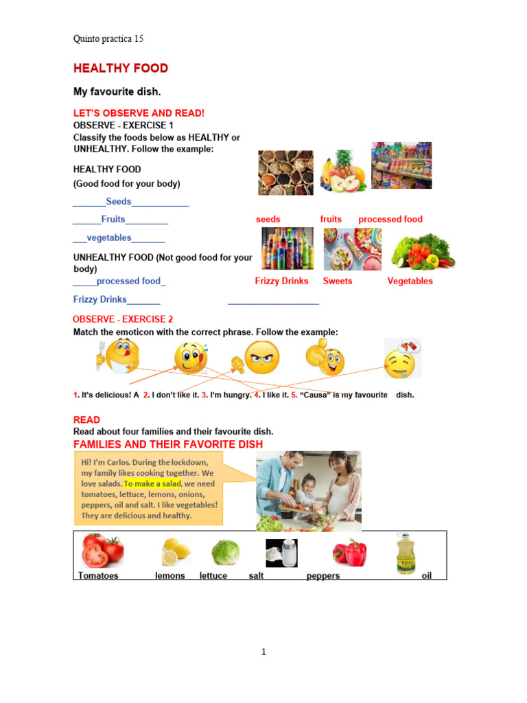 Comida Saludable Ingles | PDF | Foods | Hamburgers