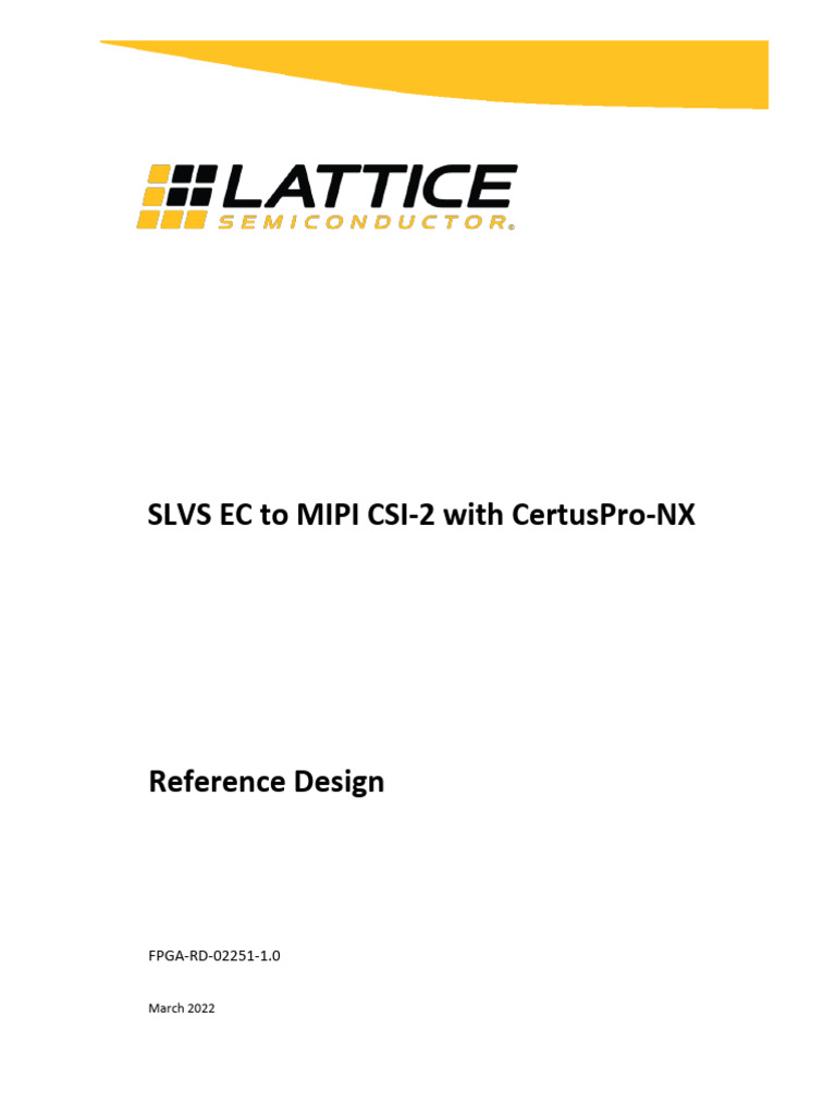 FPGA RD 02251 1 0 SLVS EC To MIPI CSI2 CertusPro NX | PDF | Error Detection And Correction ...