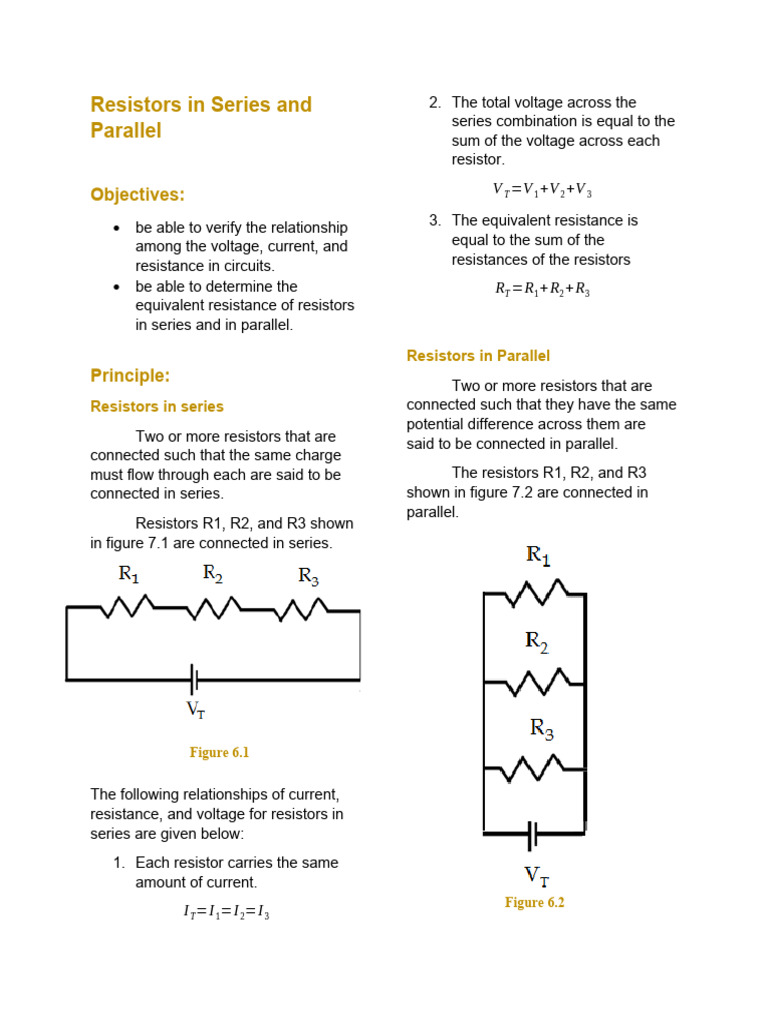 Resistors: Series and Parallel Guide | PDF | Science & Mathematics ...