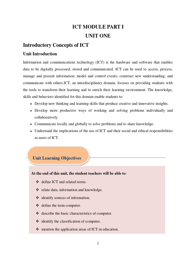 Ict 103 Module | PDF | Computer Data Storage | Byte