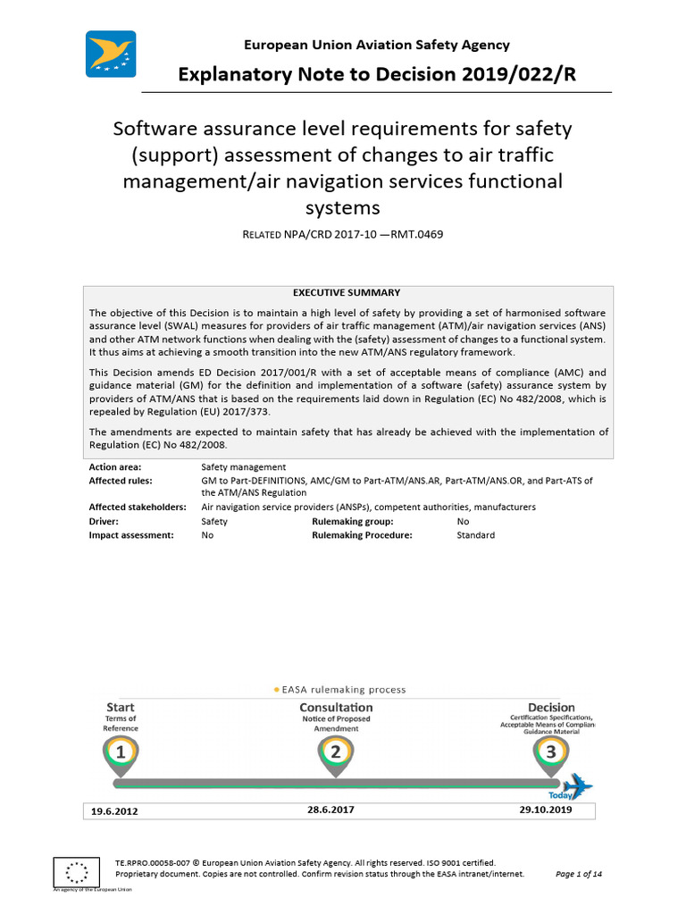 EASA Software Assurance for ATM Safety | PDF | European Union ...