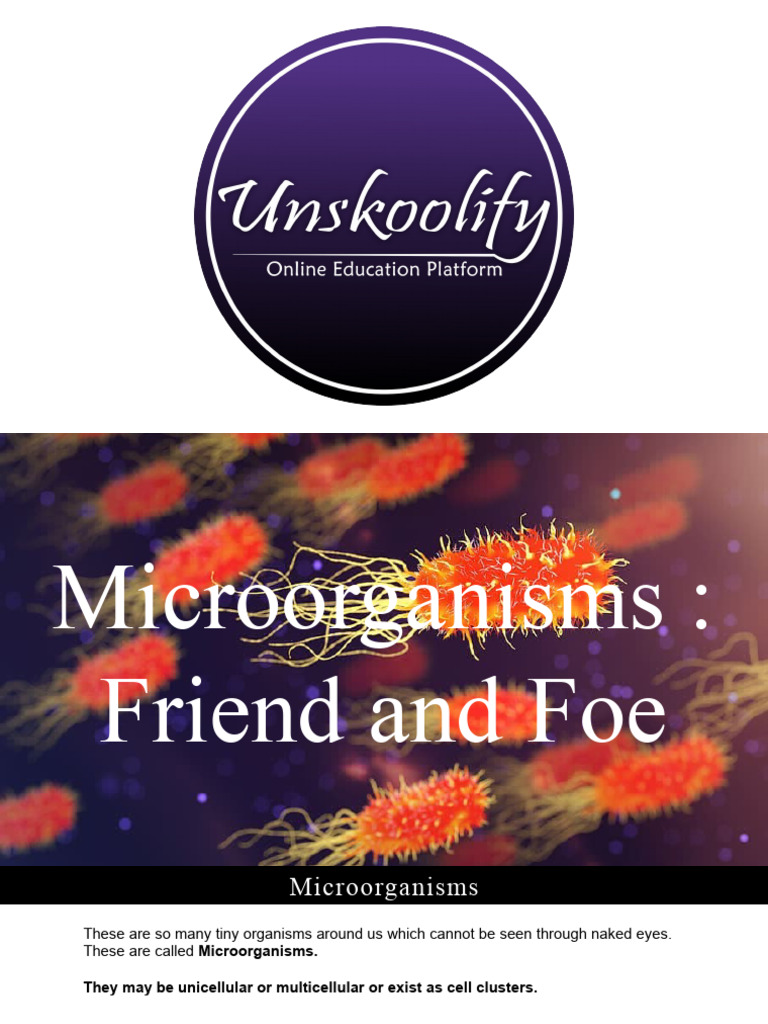 Microorganisms: Friends and Foes | PDF | Microorganism | Cell (Biology)