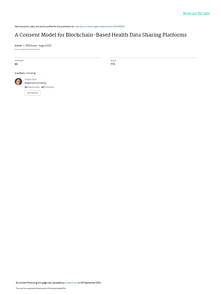 Blockchain Health Data Consent Model | PDF | Electronic Health Record | Cryptocurrency