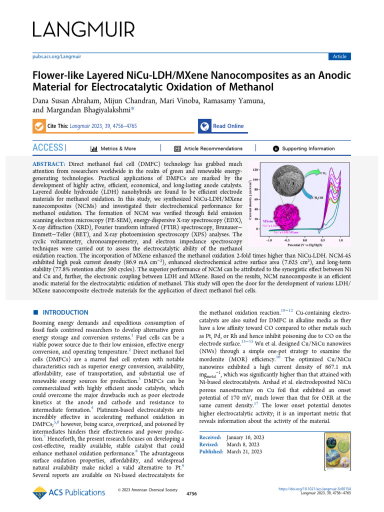 Langmuir 1 | PDF | Catalysis | Redox