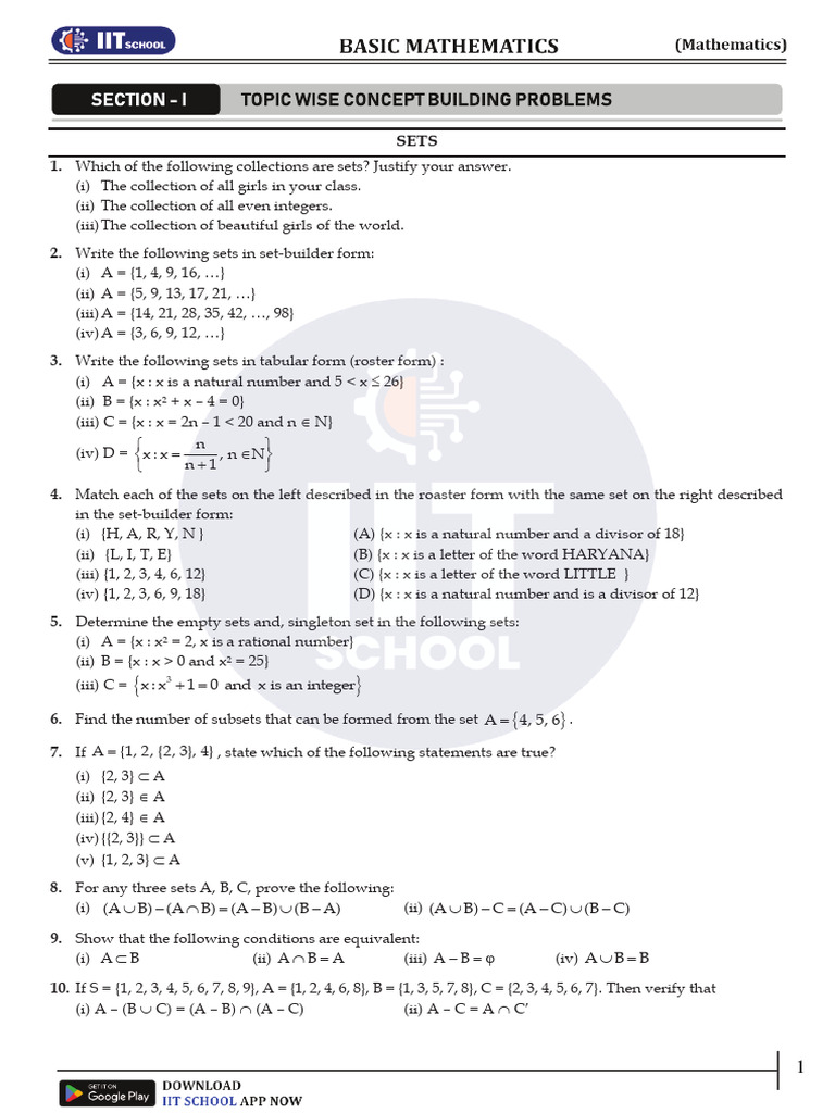 Excercise - 03 - Basic Mathematics | PDF | Mathematical Logic ...
