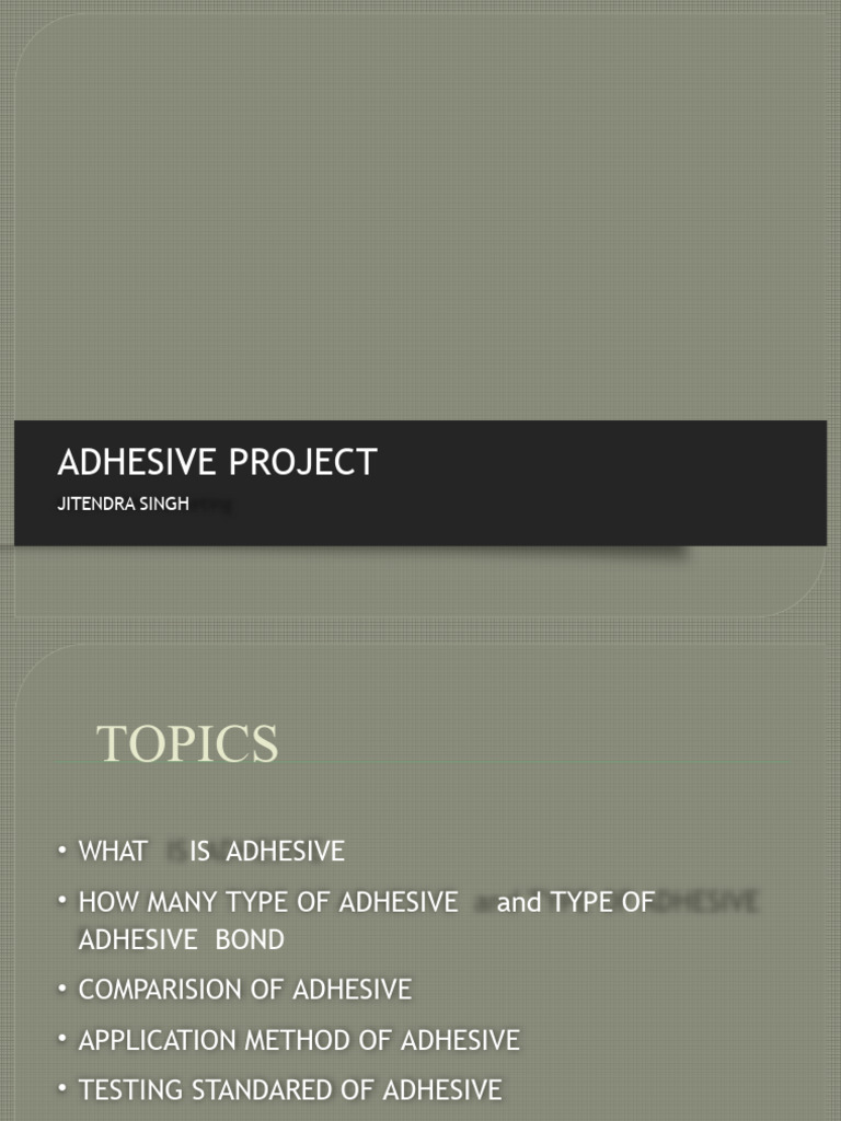 Overview of Adhesives and Their Applications | PDF | Adhesive | Epoxy