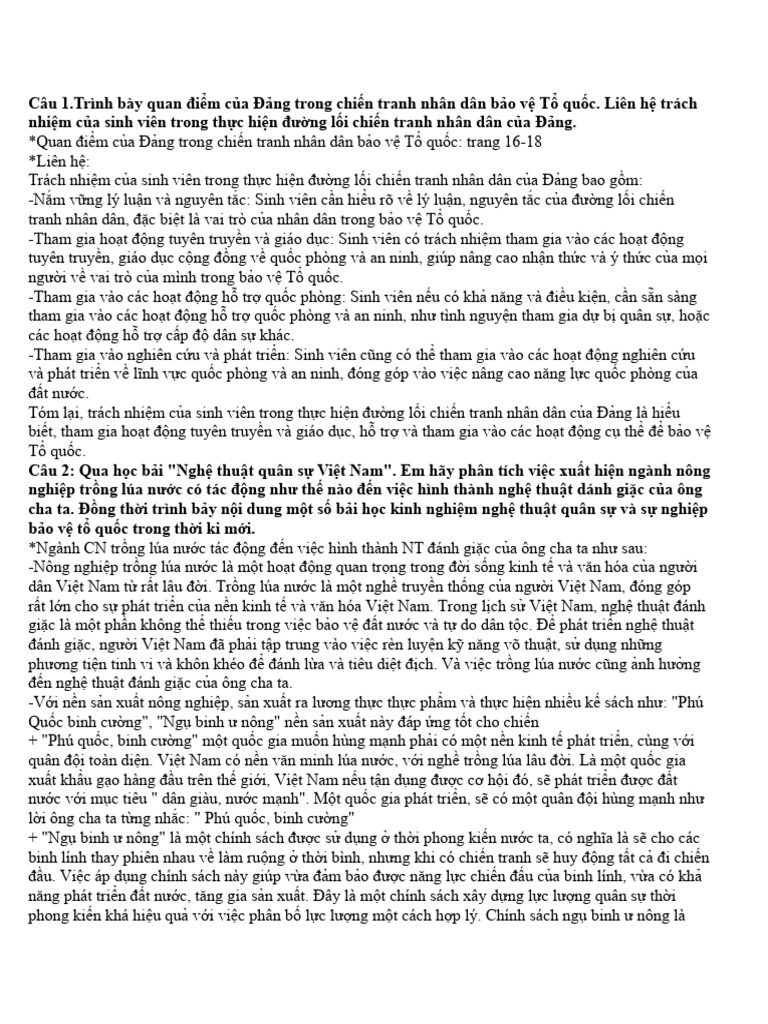 Đề cương QPAN Iuh | PDF