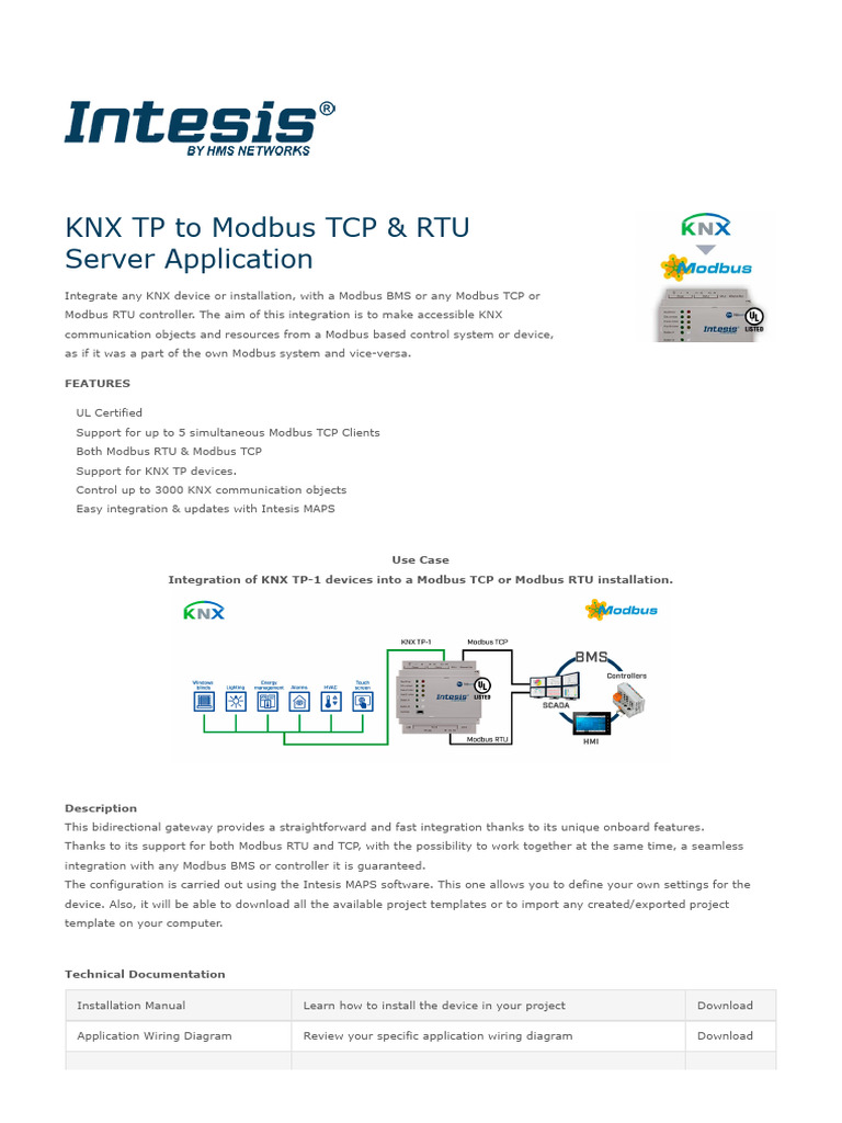 KNX TP To Modbus TCP RTU Server Application | PDF | Transmission ...