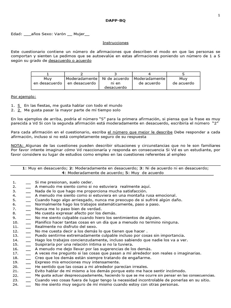Protocol DAPP-BQ | PDF | Sicología | Las emociones