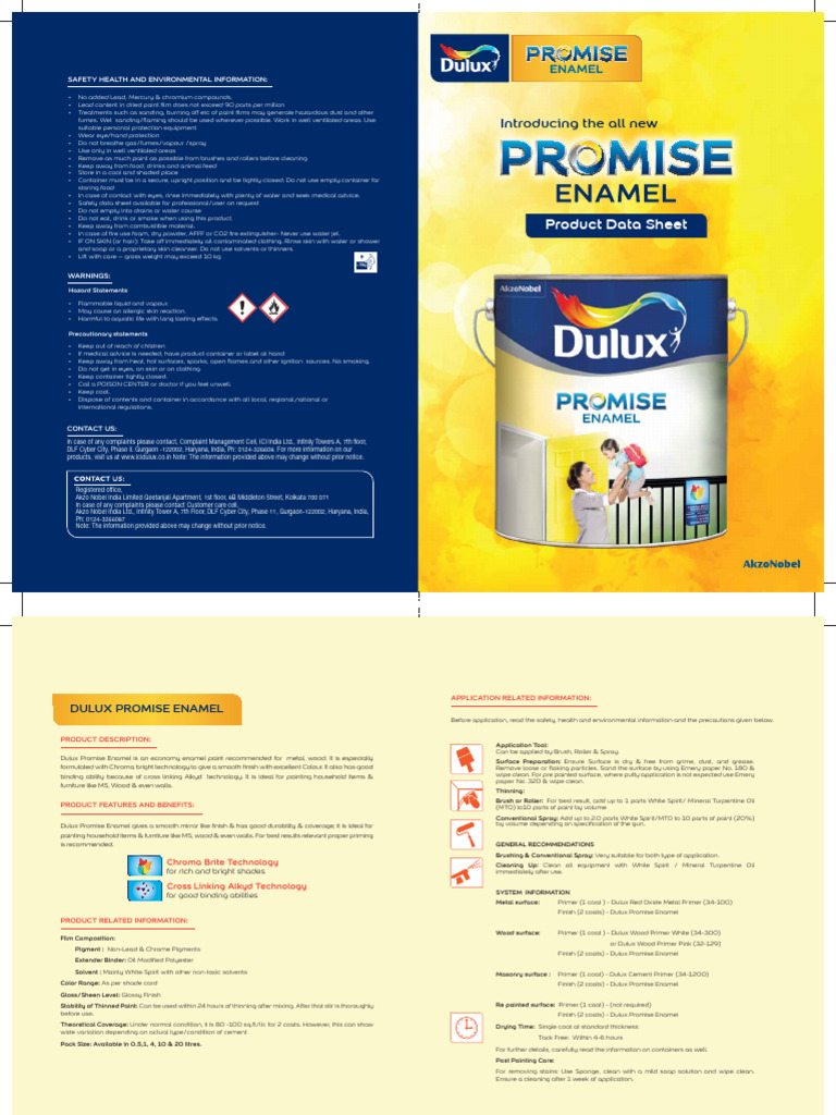 Promise Enamel Pds | PDF | Paint | Materials