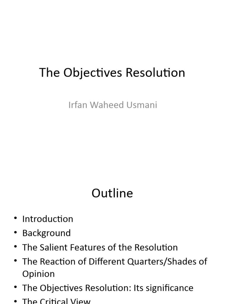 The Objectives Resolution | PDF | Sovereignty | Constitution