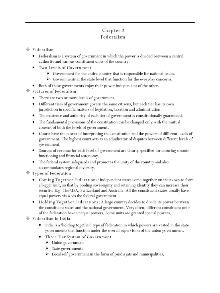 Important Federalism Notes | PDF | Justice | Crime & Violence