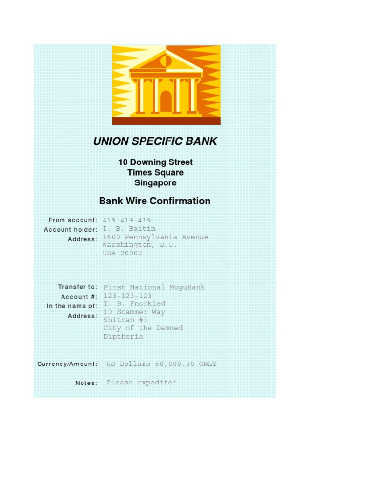Bank Wire Confirmation Form | PDF
