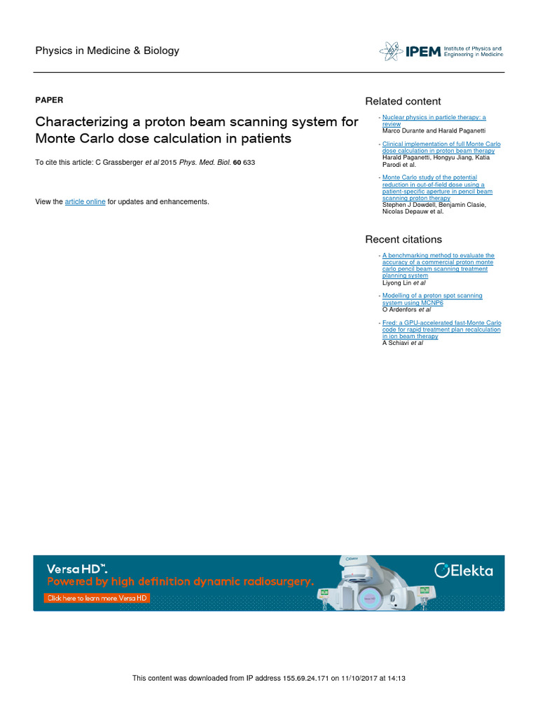 2014_grassberger_Characterizing a Proton Beam Scanning System for Monte Carlo Dose Calculation ...