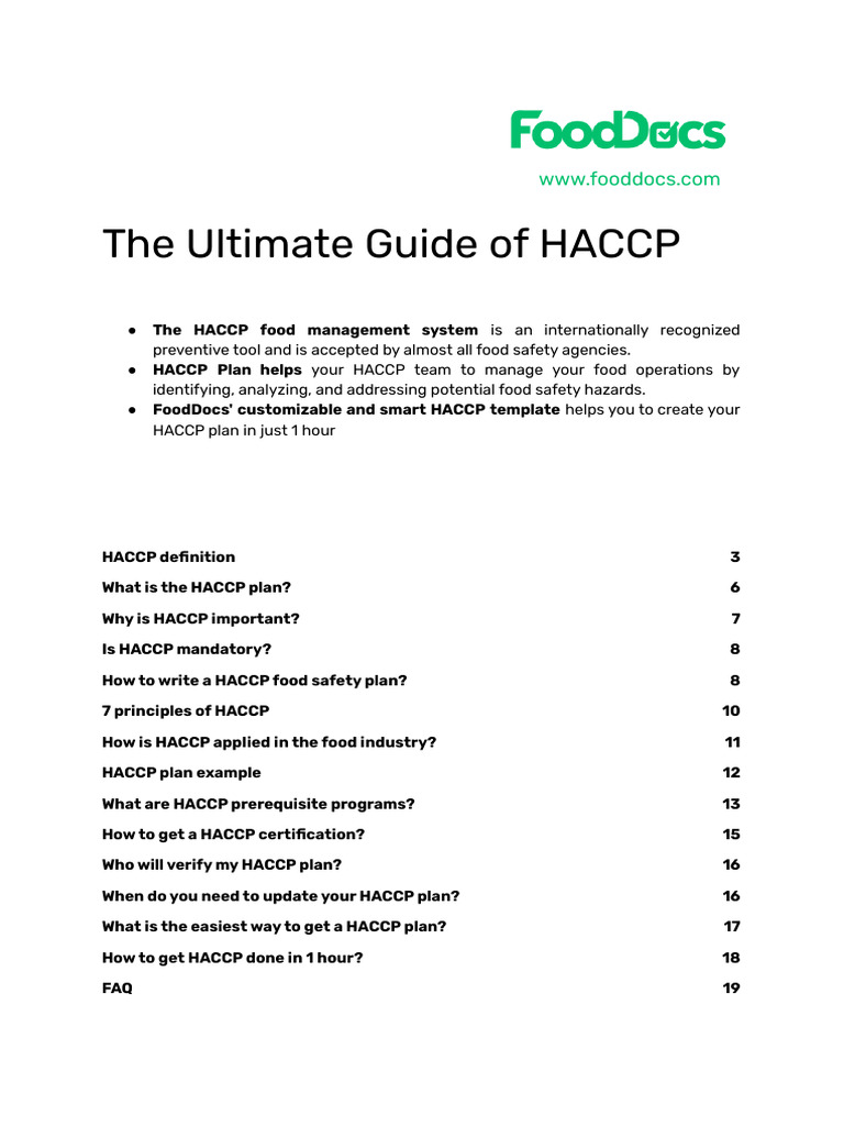 HACCP E-Book | Download Free PDF | Food Safety | Hazard Analysis And Critical Control Points