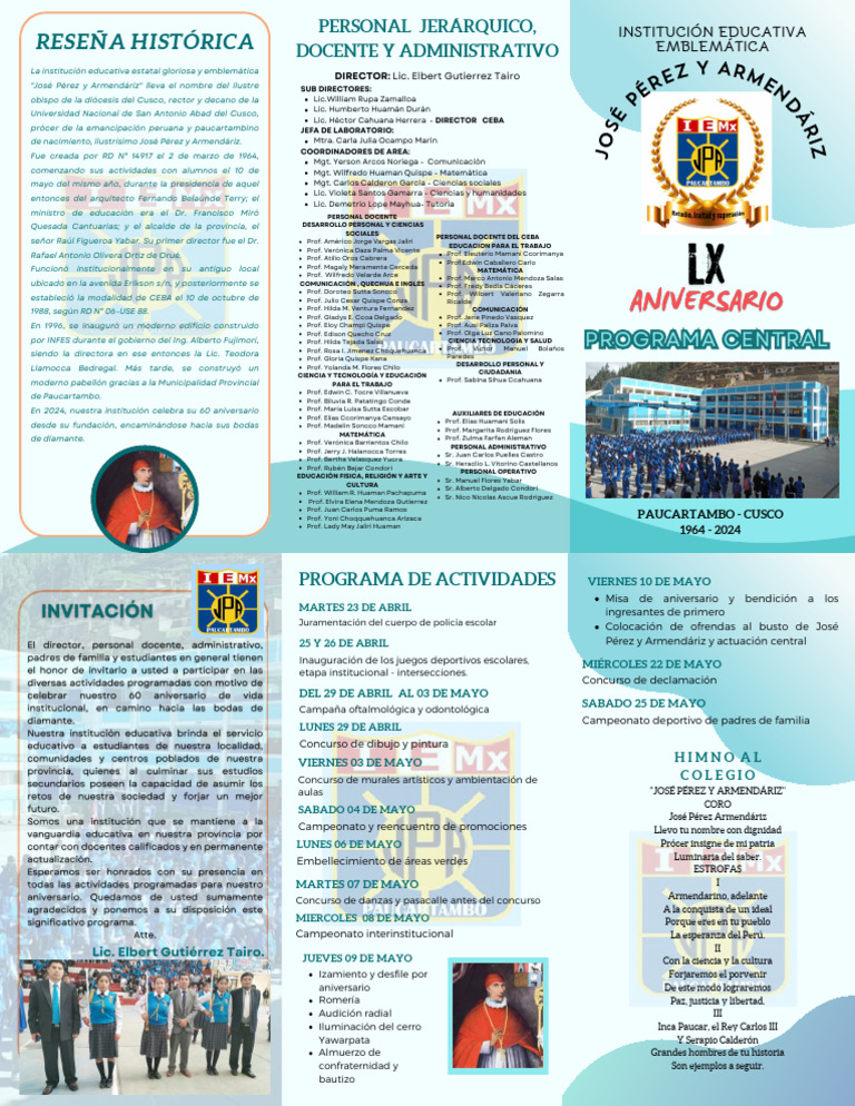 TRIPTICO ANIVERSARIO INSTITUCIONAL Final | PDF