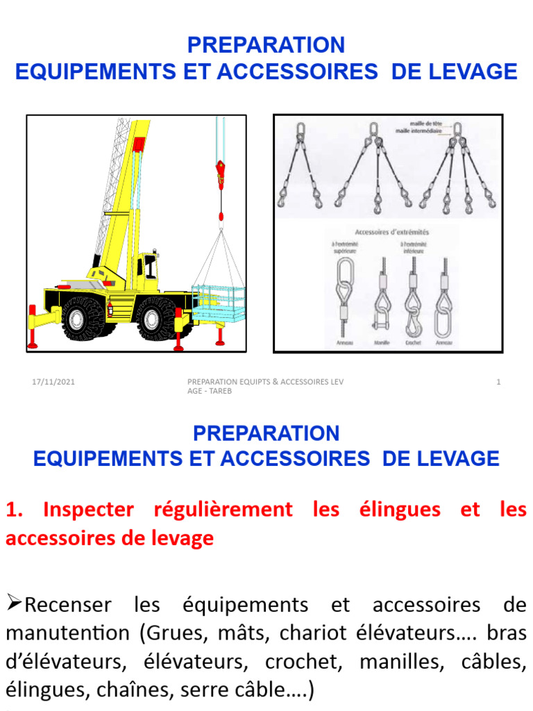 03 - Preparation Equipements & Accessoires de Levage | PDF | Chariot élévateur