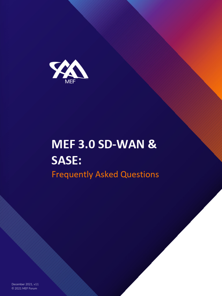 MEF 3.0 SD-WAN & SASE FAQ Guide | PDF | Computer Security | Security