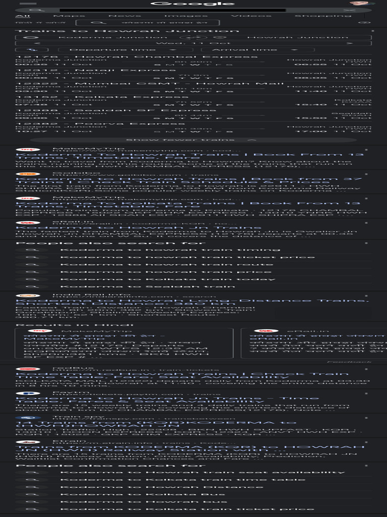 Koderma To Howrah Train - Google Search | PDF | Transport | Public Transport