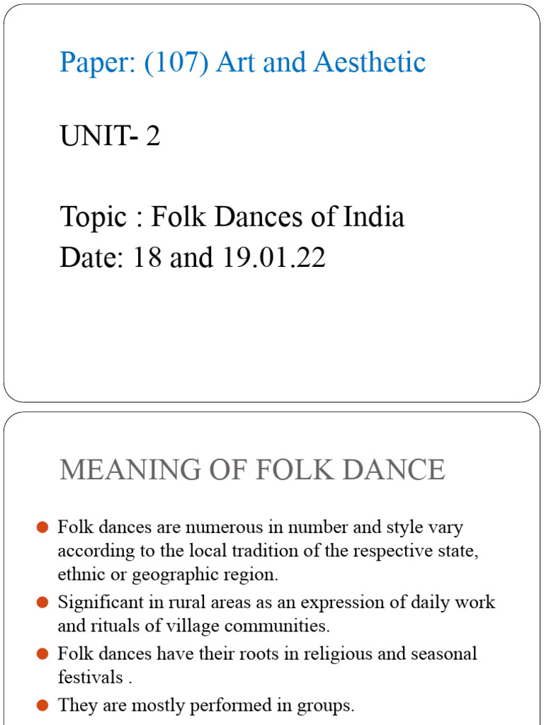 Folk Dances of India: Cultural Insights | PDF | Art | Poetry