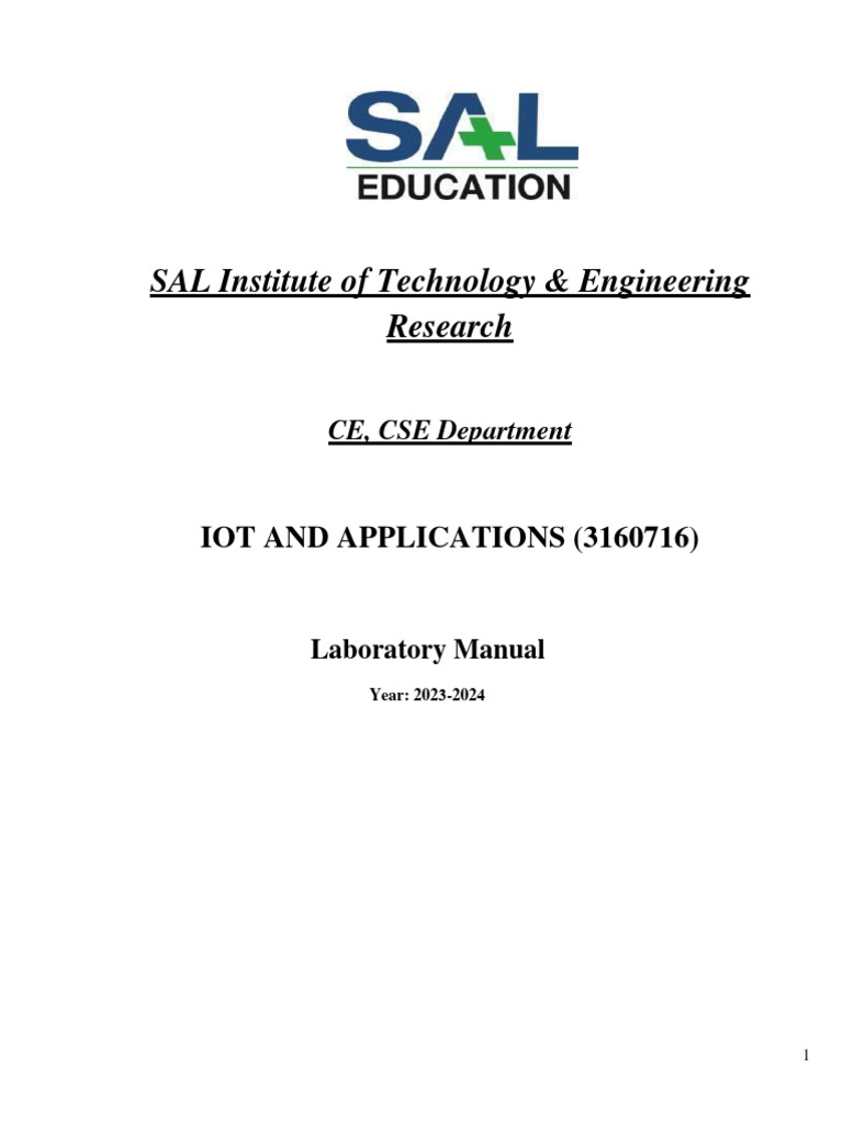 Lab Manual Iot 6th | Download Free PDF | Arduino | Raspberry Pi