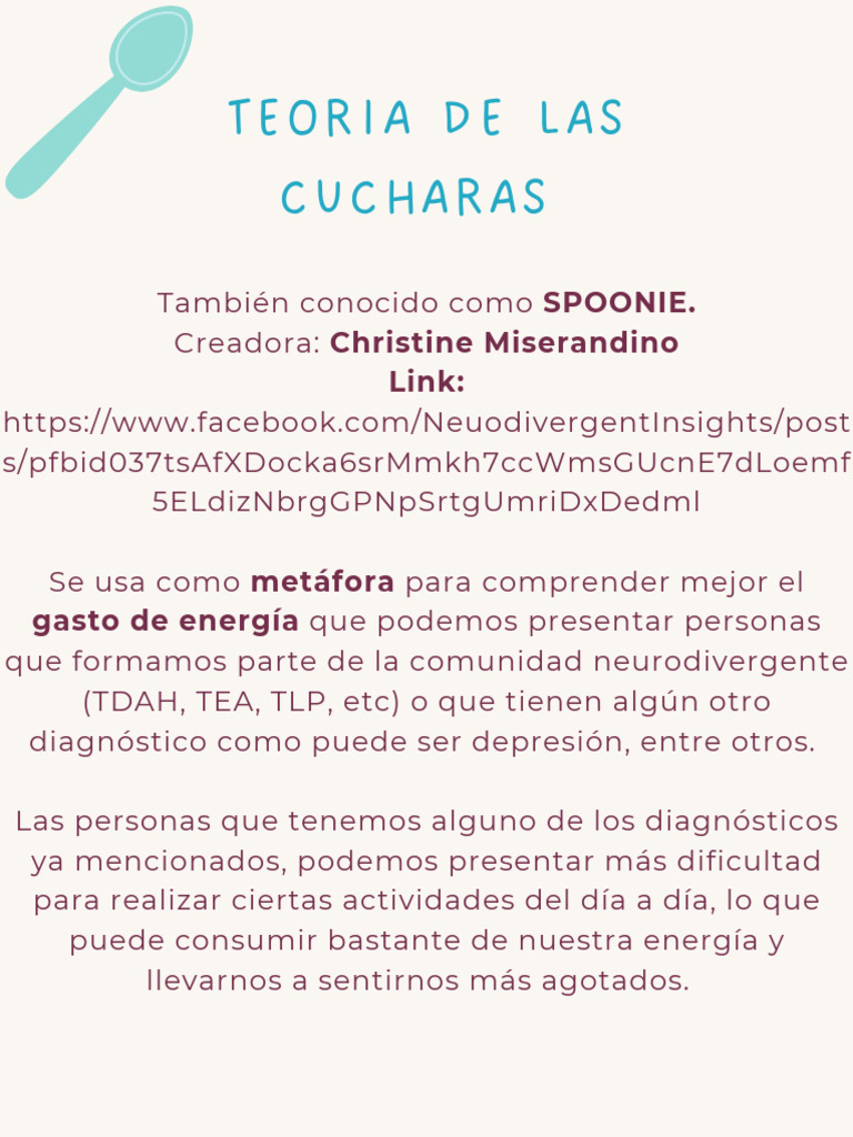 Teoría de las Cucharas y Neurodiversidad | PDF | Relaciones personales ...