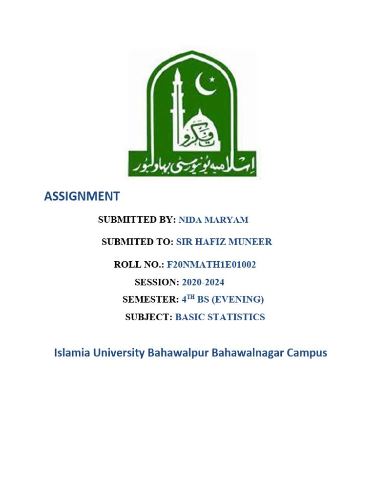 Nida Maryam . uPDATED | PDF | Probability Distribution | Statistics