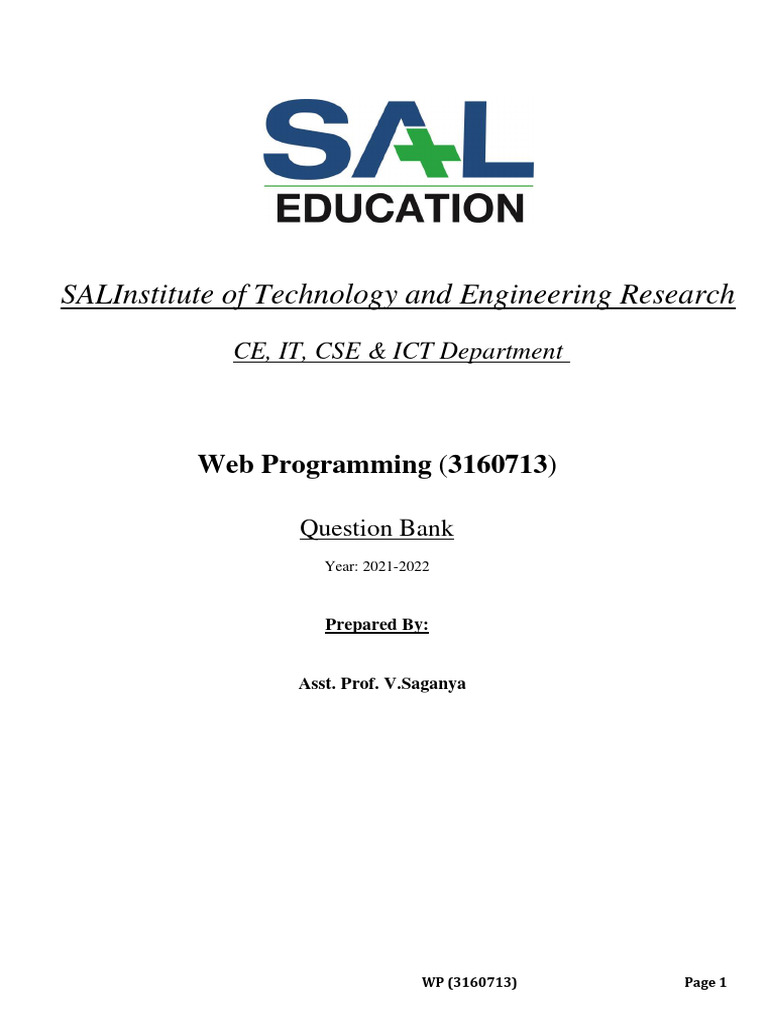 Question - Bank | PDF | Html | Html Element