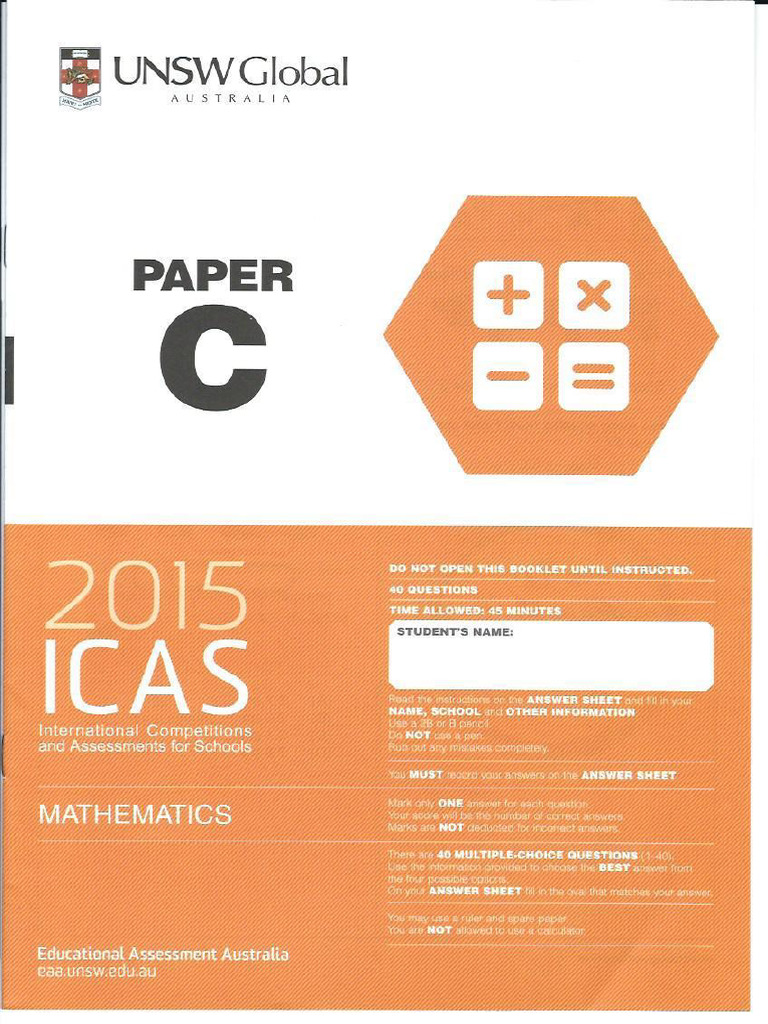 2015 Maths Paper C & Answer | PDF