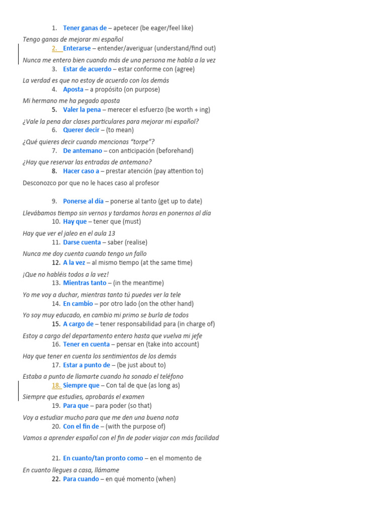 200 Frases en Español e Inglés | PDF | Artes del Lenguaje y ...