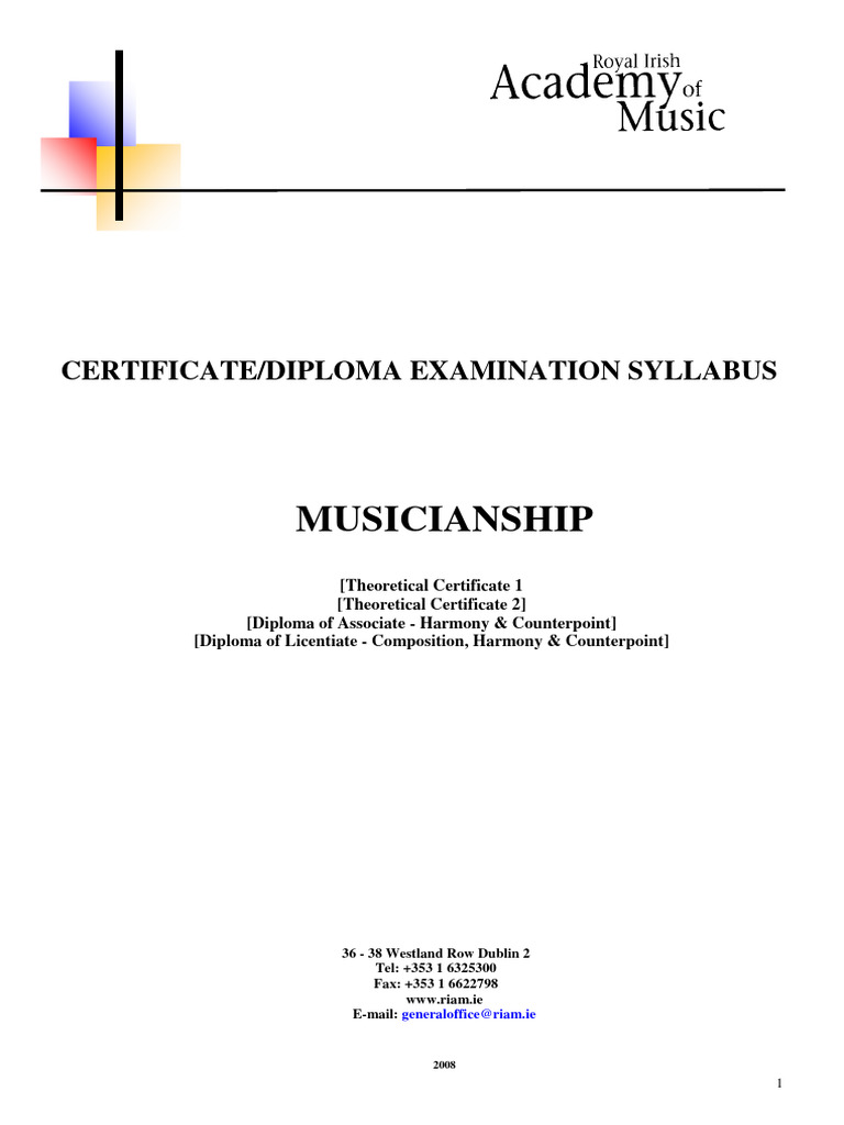 Musicianship-Diploma-Syllabus (Updated 12.08.2022 - A.Z.) - 1 | PDF ...