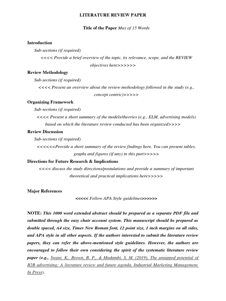 Literature Review Template | PDF | Art