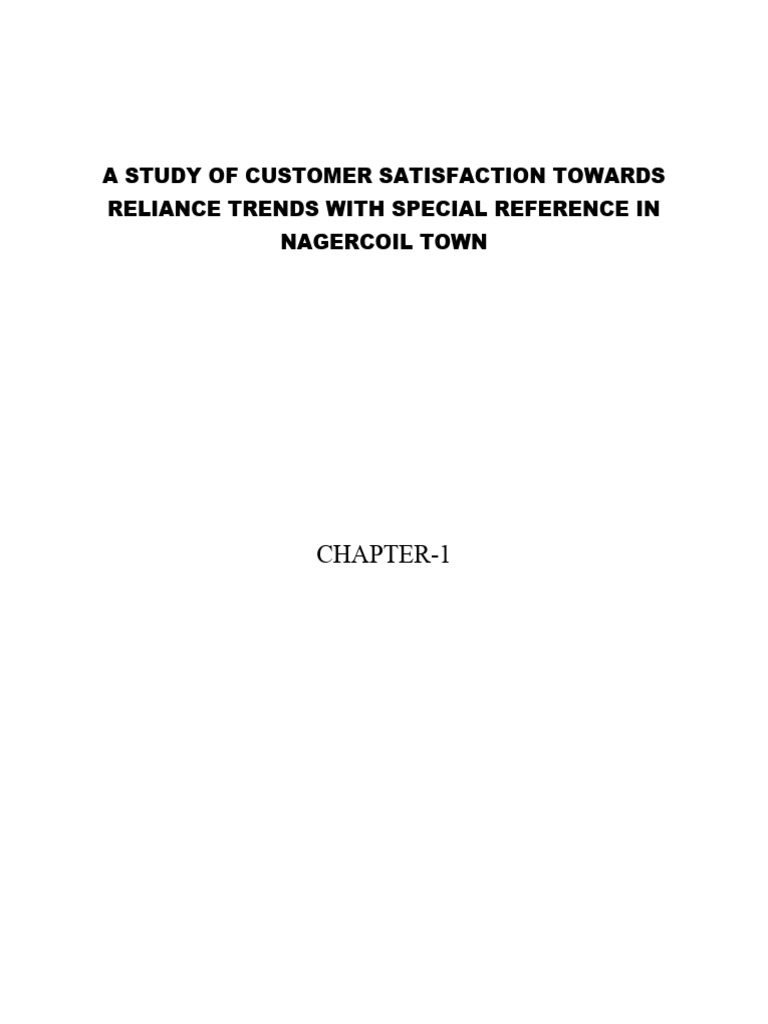 Project 101403 | Download Free PDF | Retail | Customer Satisfaction