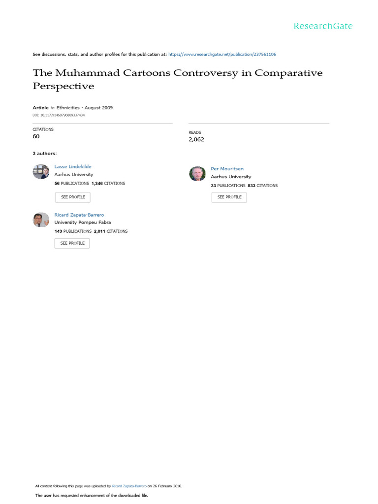 The Muhammad Cartoons Controversy in Comparative P | PDF