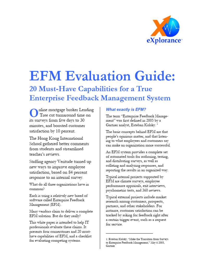 Explorance True EFM Evaluation Guide | PDF | Customer Relationship ...