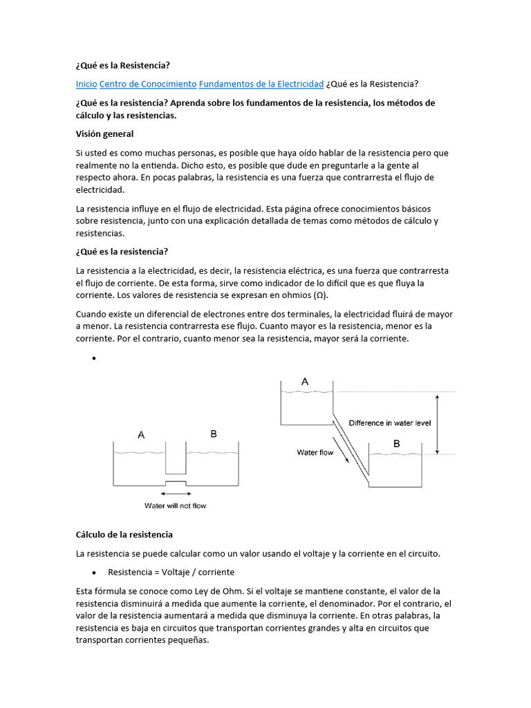 Fundamentos de la Resistencia Eléctrica | PDF | Resistencia Eléctrica y ...