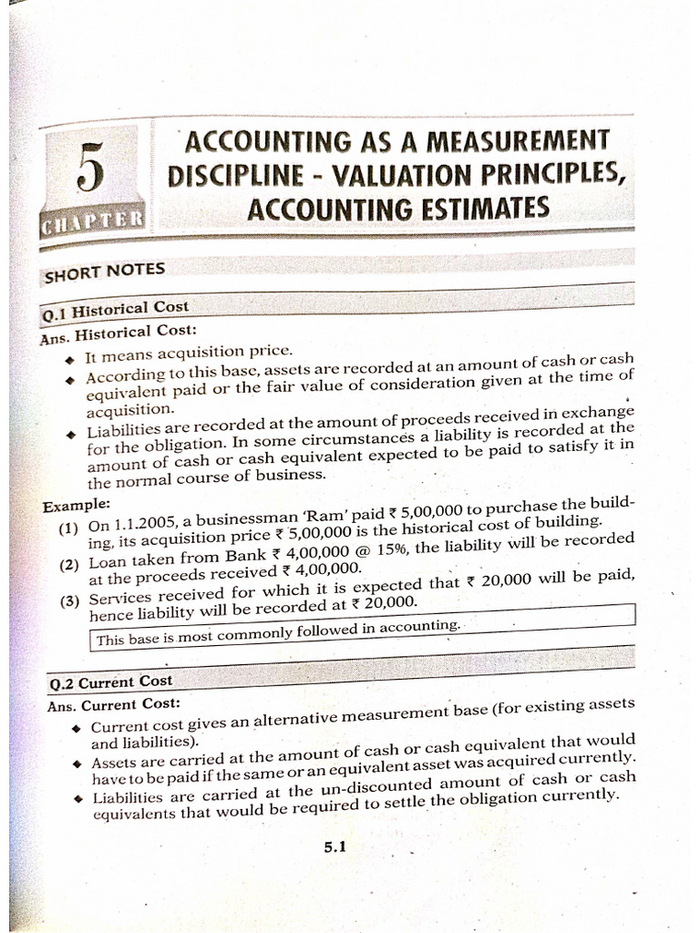 Accounting As A Measurement Discipline - Valuation Principles ...
