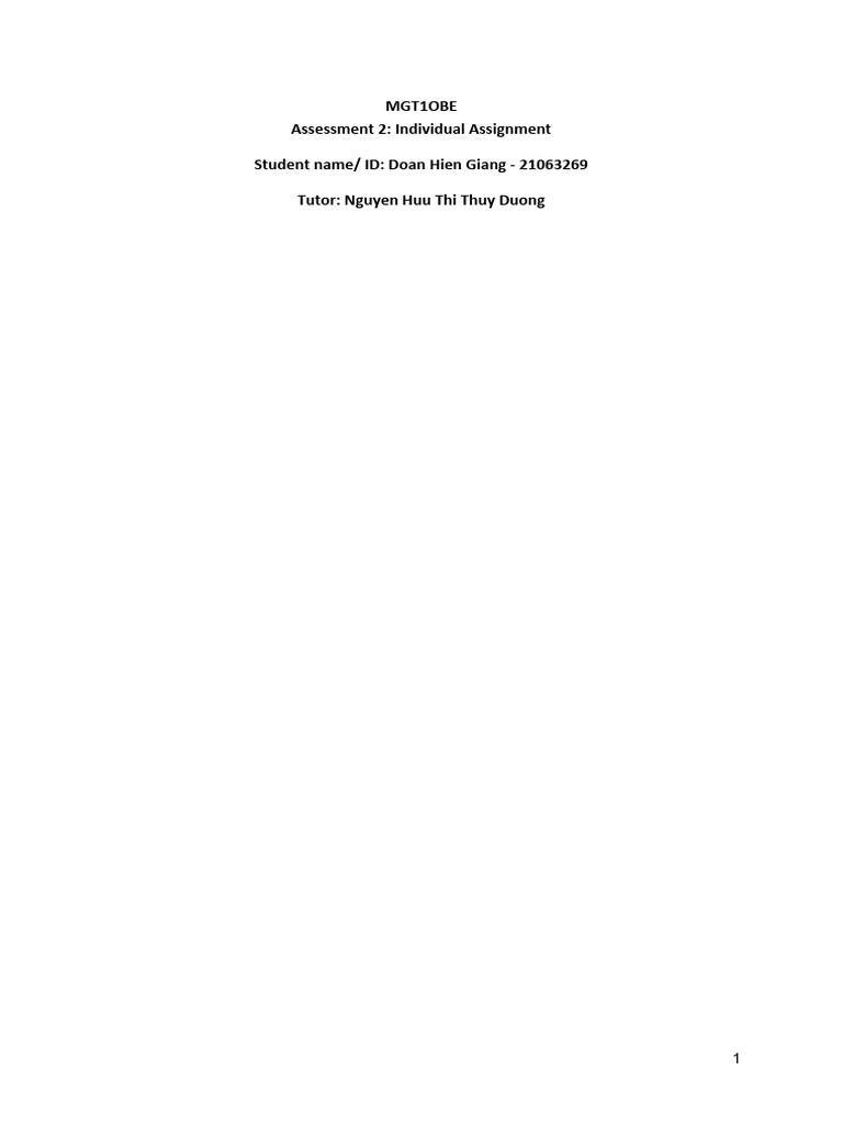 OBE individual assignment | PDF | Extraversion And Introversion | Personality Traits