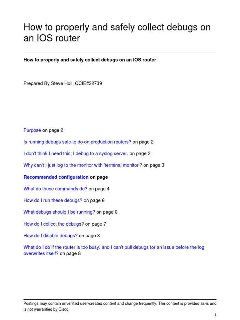 Safely Debug IOS | PDF | Voice Over Ip | Router (Computing)