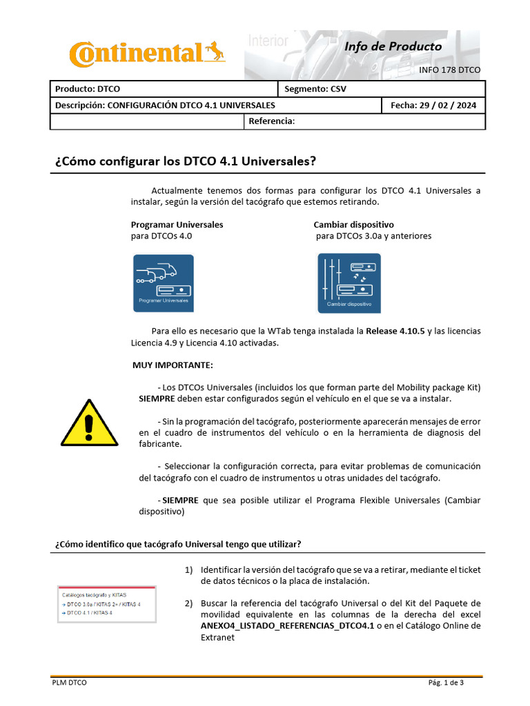 Configuración DTCO 4.1 Universales | PDF | Informática | Software