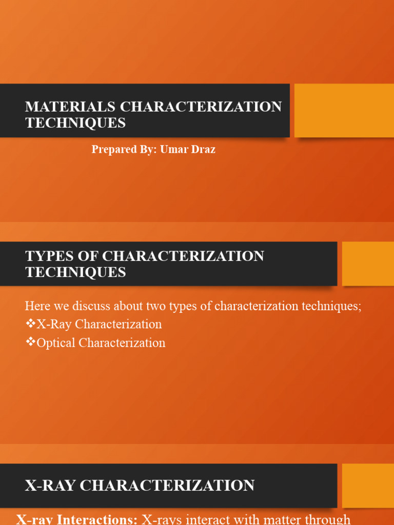 Material Characterization Methods | PDF | X Ray Crystallography ...