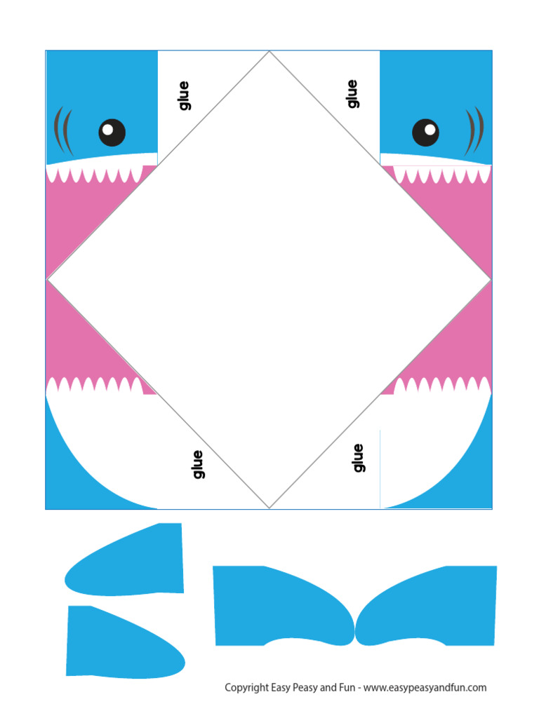Shark-Cootie-Catcher-Printable | PDF | Paper