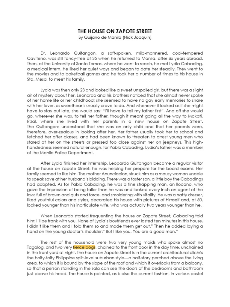 The House On Zapote Street | PDF