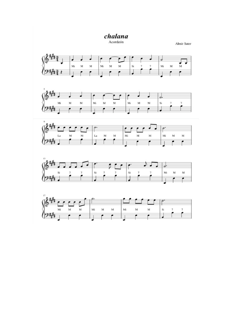 Partitura Chalana E | PDF