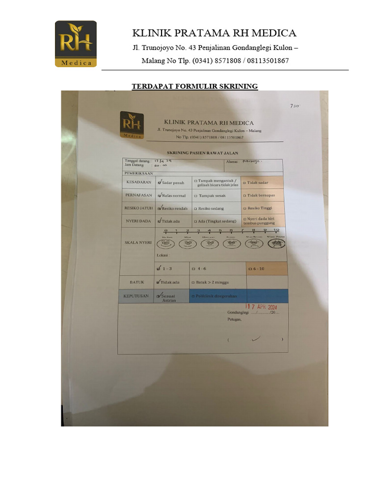 Ep 4. Bukti Pelaksanaan Skrining | PDF