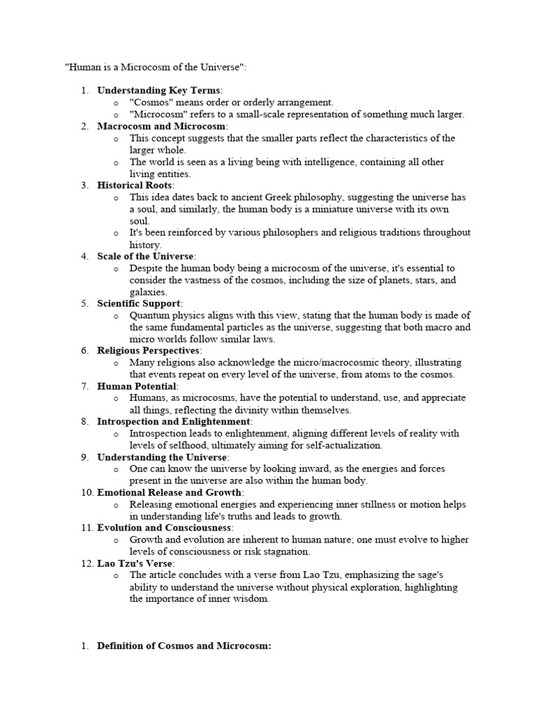 Human Is A Microcosm of The Universe | PDF | Universe | Soul